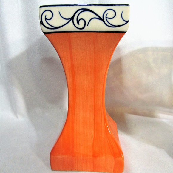 Chi | Accents | Chi Asian Vase 9 X 4 96s Orange Blue Good Luck Pottery ...